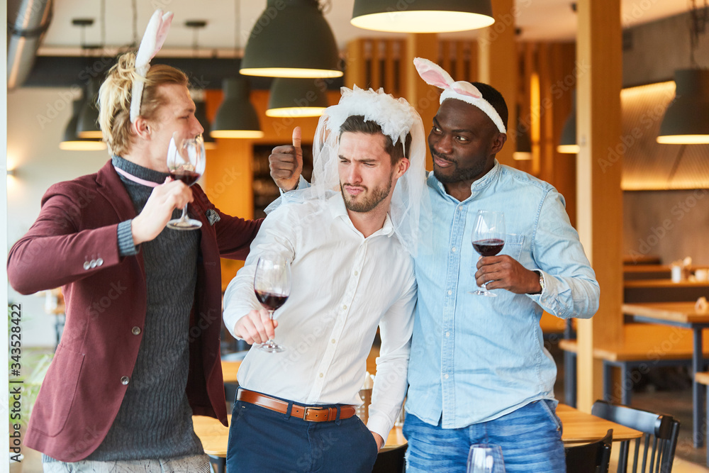 Three friends celebrate drunk bachelorette party Stock Photo | Adobe Stock