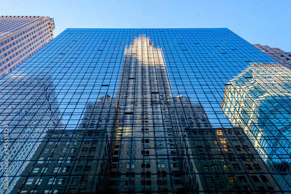 Reflection of a Skyscraper in New York City Stock Photo | Adobe Stock