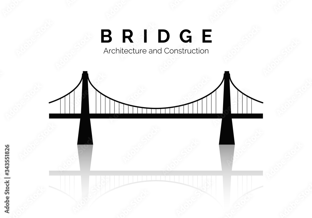 Vetor de Bridge icon. Bridge architecture and constructions. Modern ...