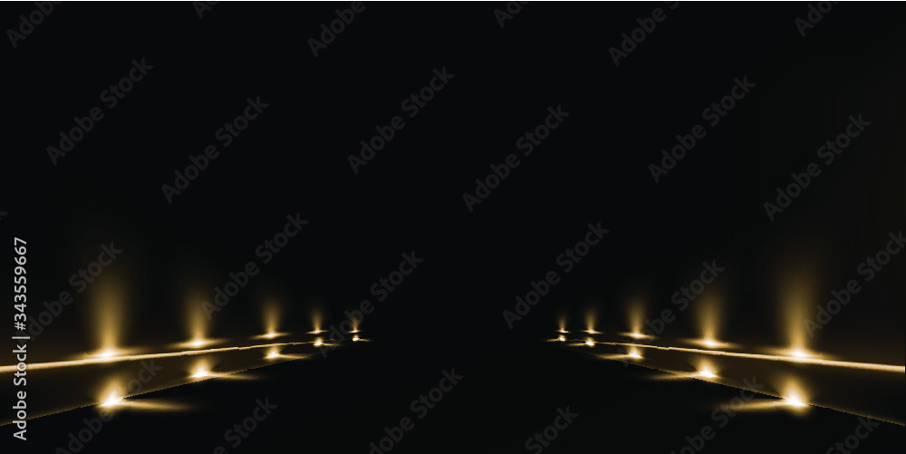 Stylish luxury background with glowing lights on stage walkthrough ...
