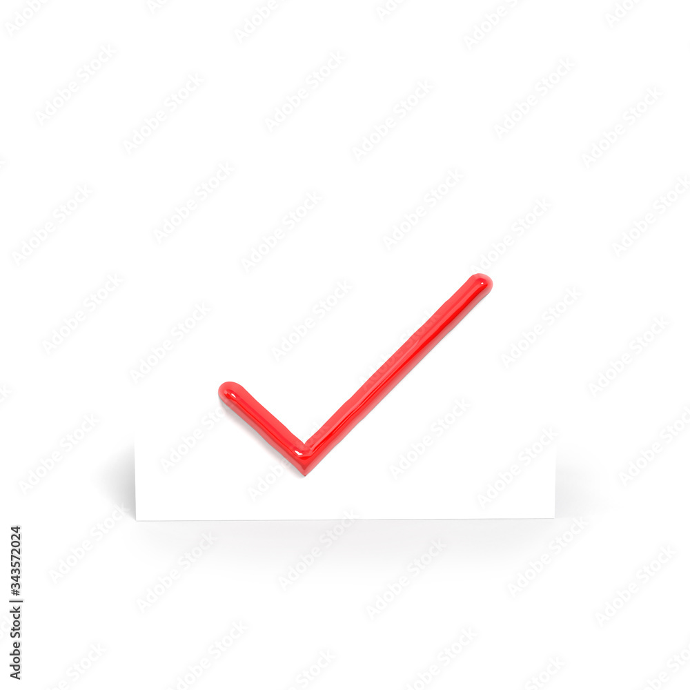 Red check mark. Checkmark symbol on the white box for web and software ...