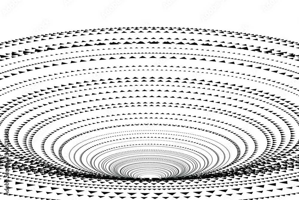 Abstract Black and White Geometric Pattern with Circles. Concentric ...