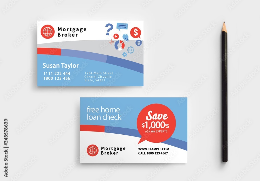 Simple Business Card Layout for Financial Services Stock Template ...