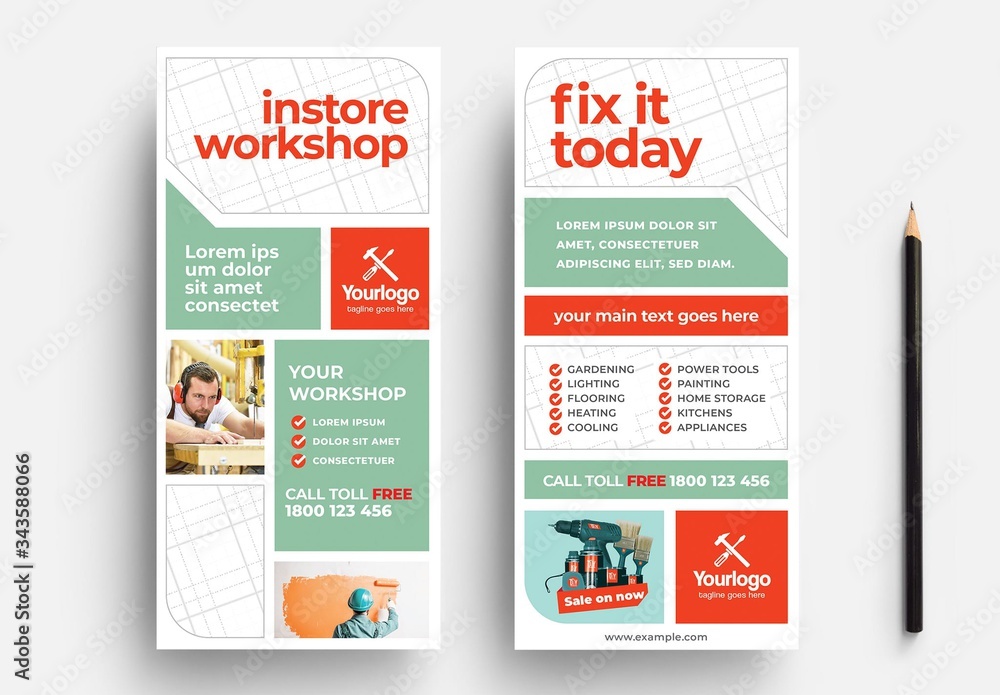 Multipurpose Retail Flyer Layout with Construction Theme Stock Template ...
