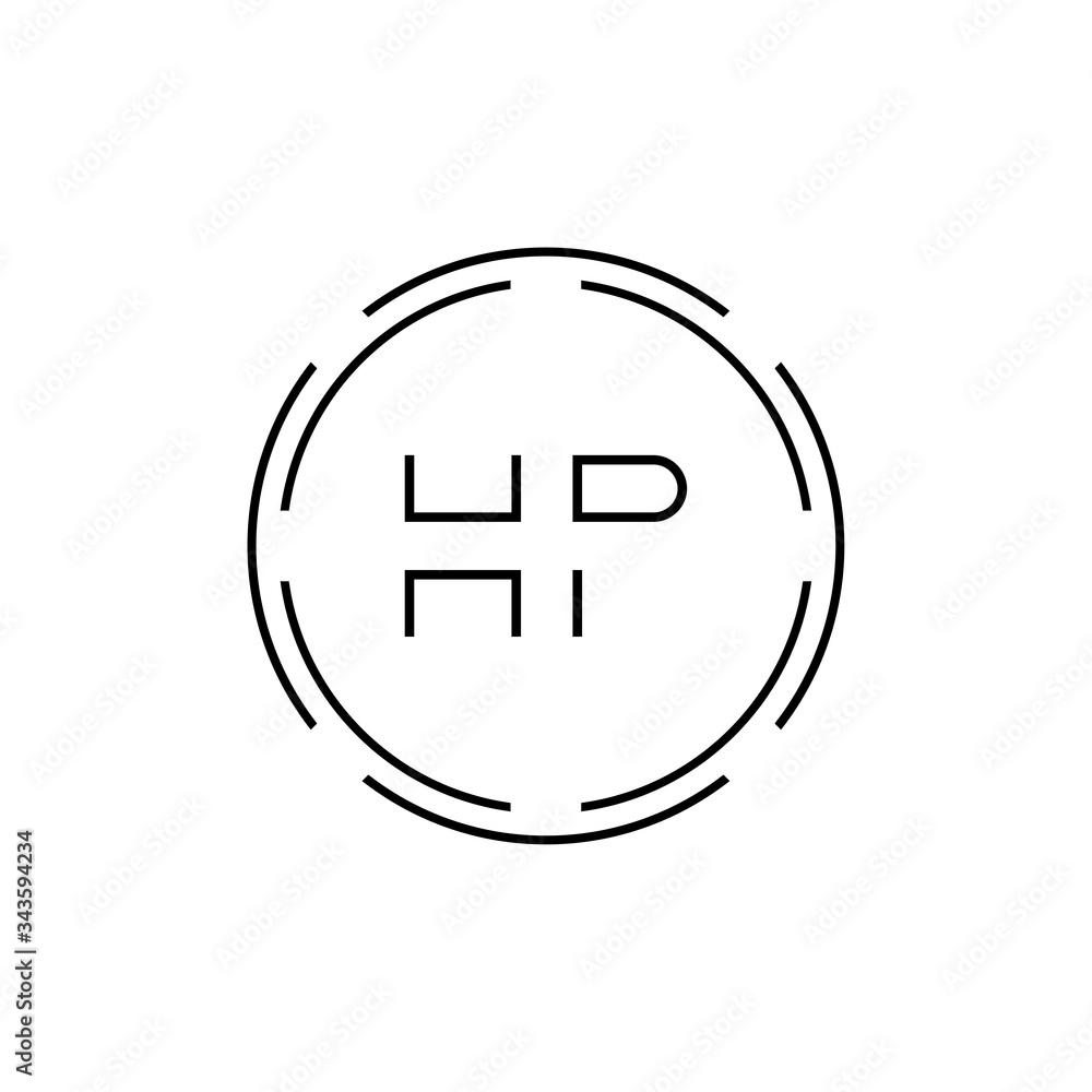 HP Logo Design Vector Template. Initial Circle Letter HP Vector ...