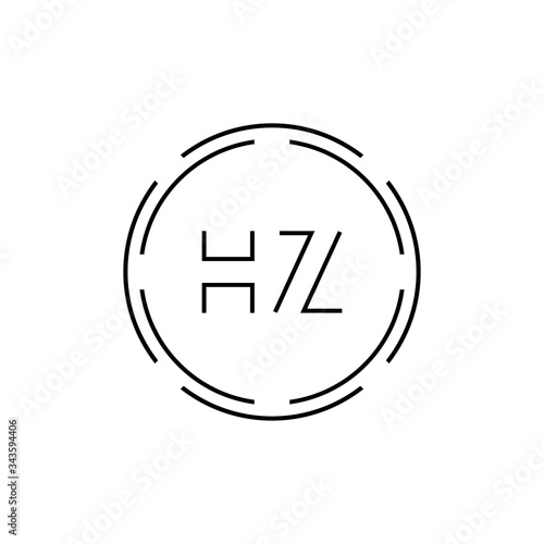 HZ Logo Design Vector Template. Initial Circle Letter HZ Vector ...