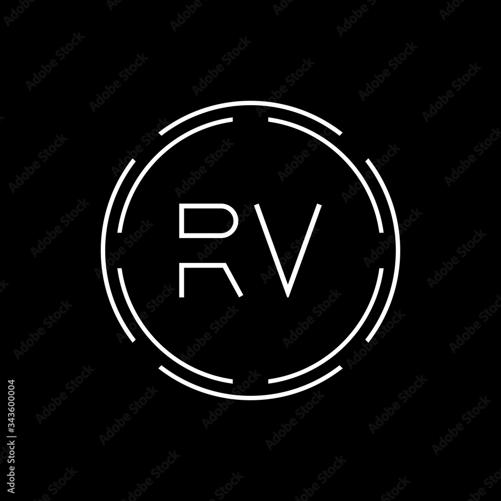 Initial Letter RV Logo Creative Typography Vector Template. Digital ...