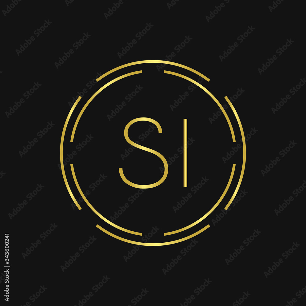 Vetor de Initial SI Logo Design Creative Typography Vector Template ...