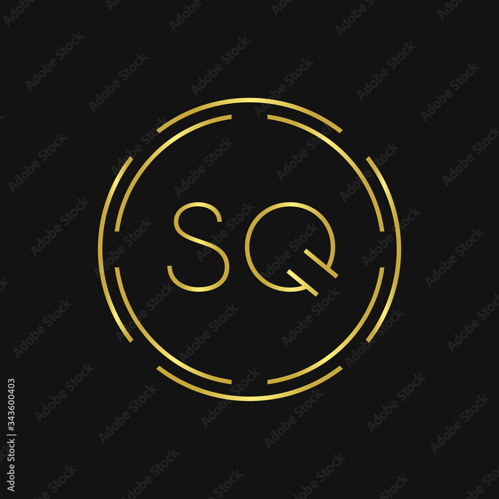 Initial SQ Logo Design Creative Typography Vector Template. Digital ...