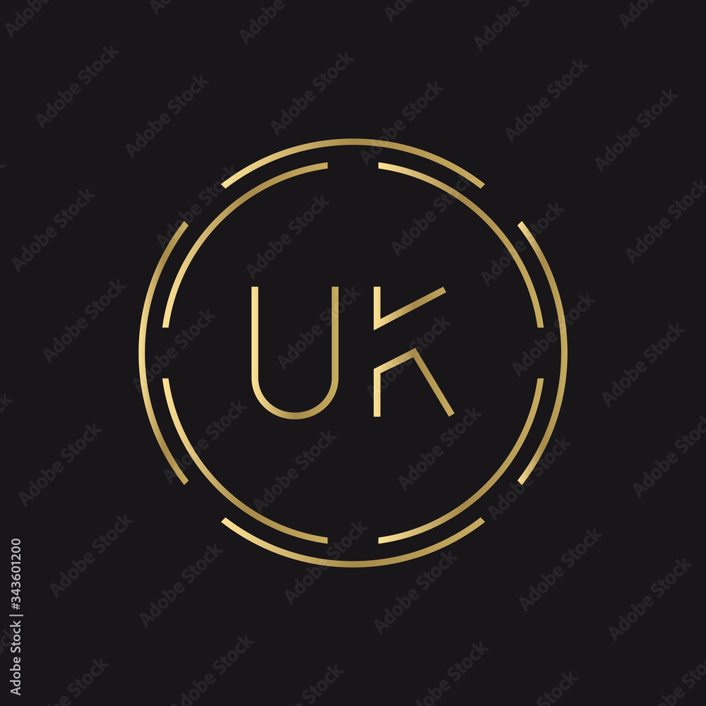 Initial UK Logo Creative Typography Vector Template. Digital Abstract ...