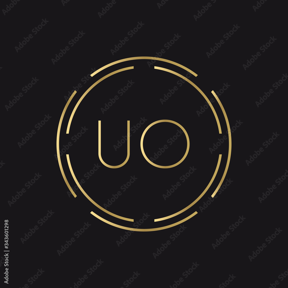 Initial UO Logo Creative Typography Vector Template. Digital Abstract ...