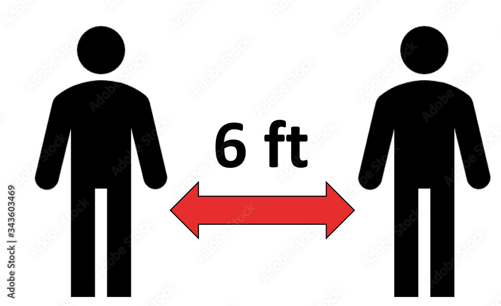 Simple image symbolizing the measure of the social distance to keep ...
