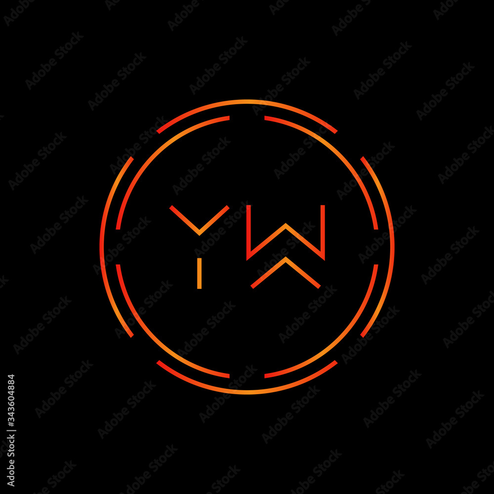 Initial YW Logo Design Vector Template. Creative Circle Letter YW ...