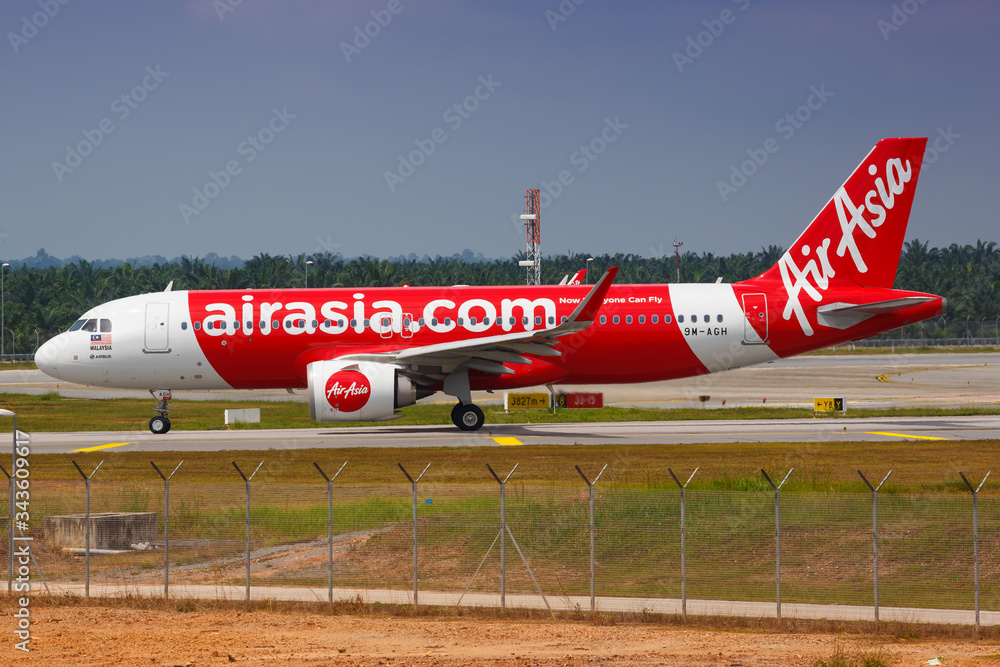 Air Asia Airbus A320neo airplane at Kuala Lumpur airport Stock Photo ...