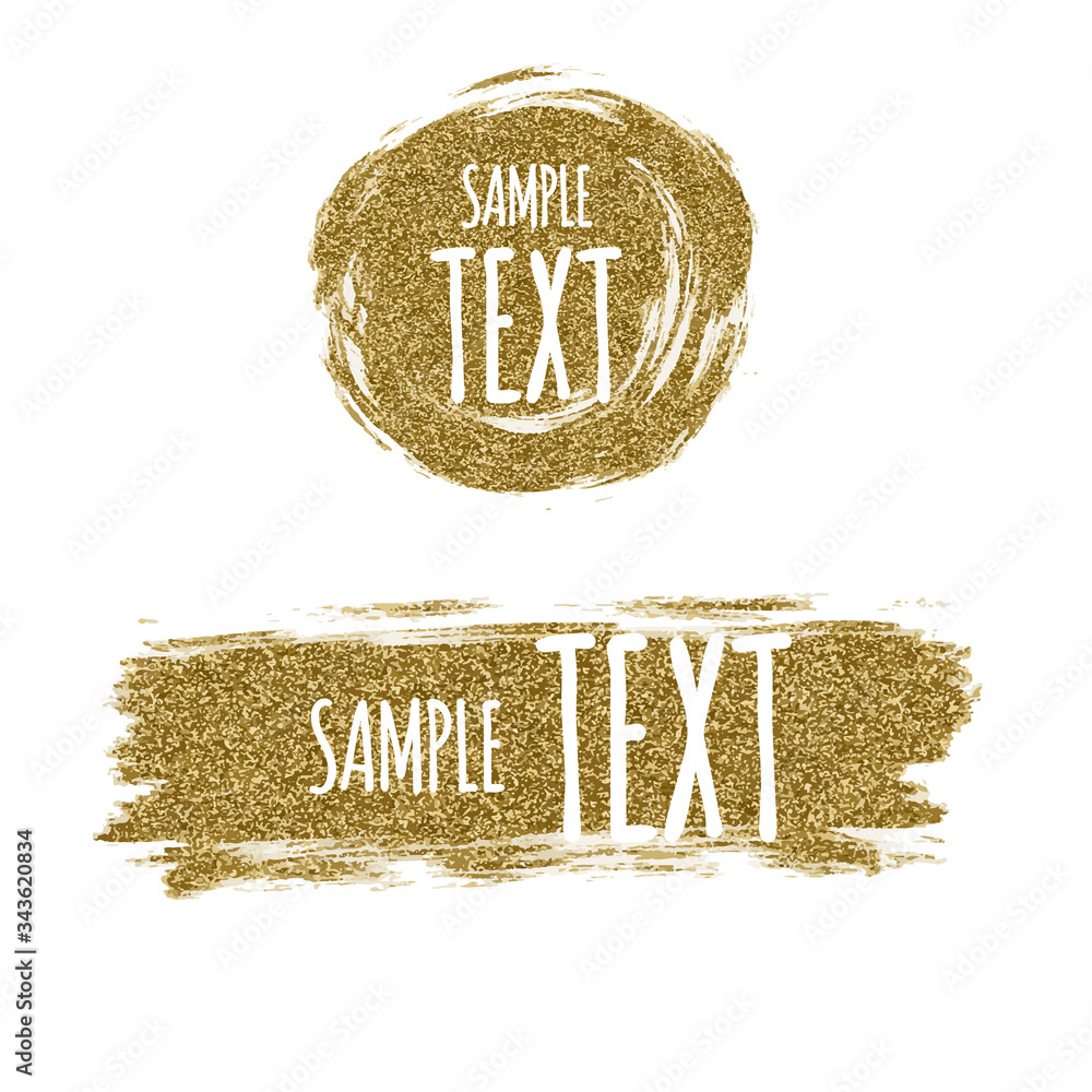 Vector illustration hand drawing gold brush stroke paint background for ...