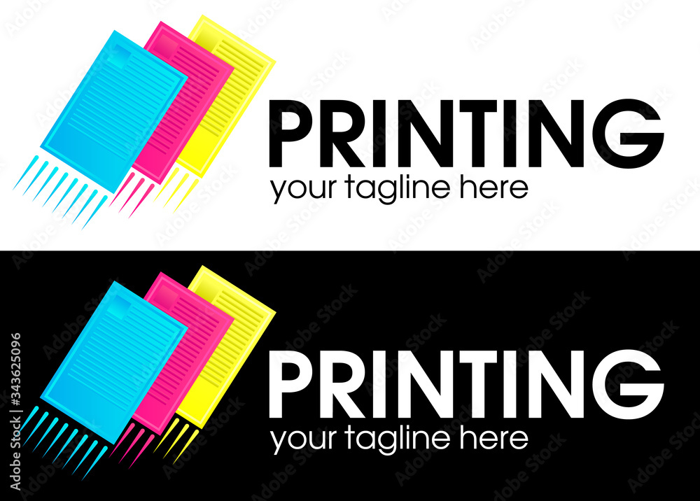Digital print logo design template. Typography modern sign. Polygraphy ...
