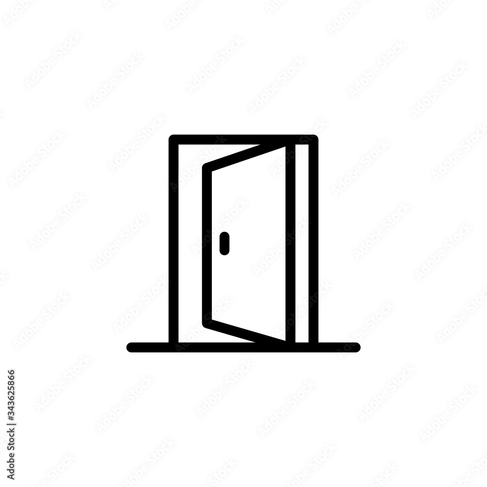 Exit Icon, Leave symbol in outline style on white background Stock ...