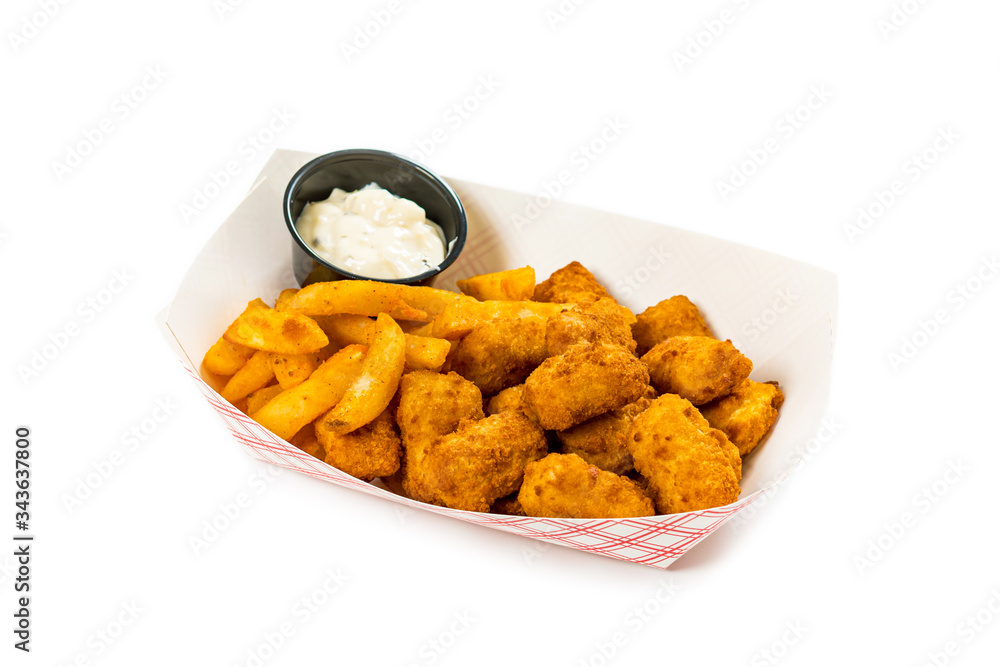 Crispy Seafood Fish Bites Snack Size. Serving Size of Deep Fried ...