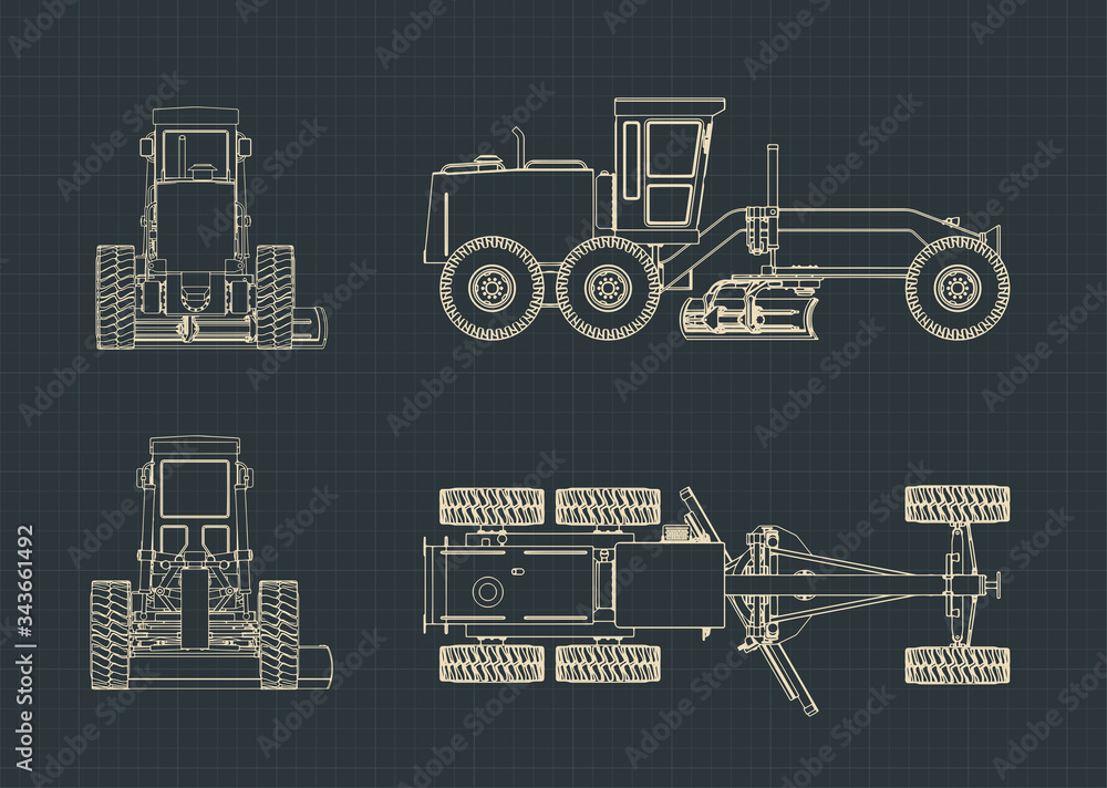 Grader Drawings Illustration Stock Vector | Adobe Stock