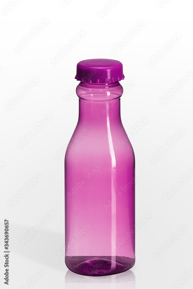 Botella de plastico en color rosa y fondo blanco Stock Illustration ...