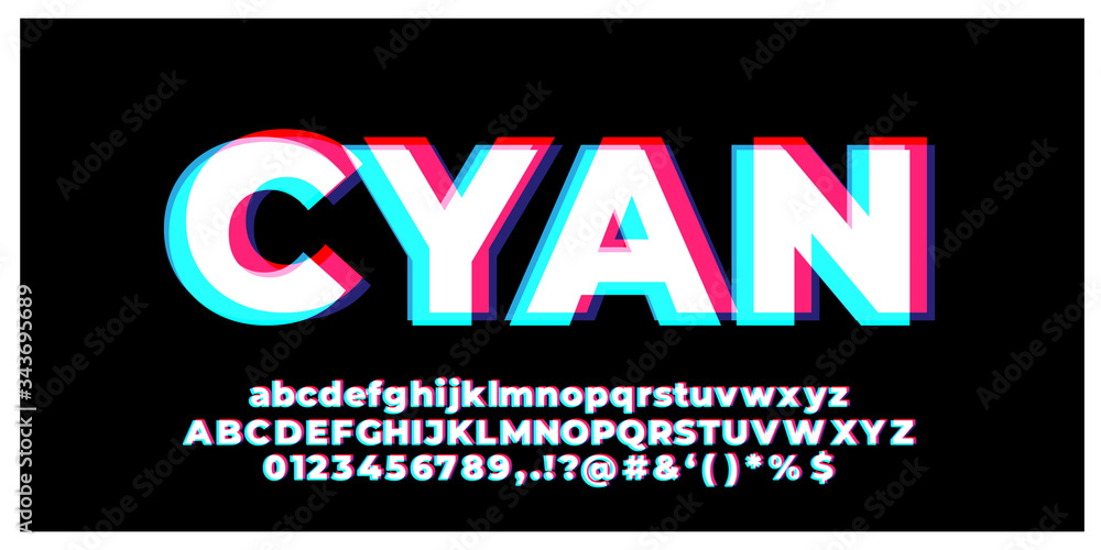 cyan transparent color font styles design templates Stock Vector ...