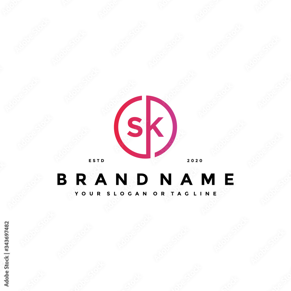 letter SK logo design vector Stock Vector | Adobe Stock