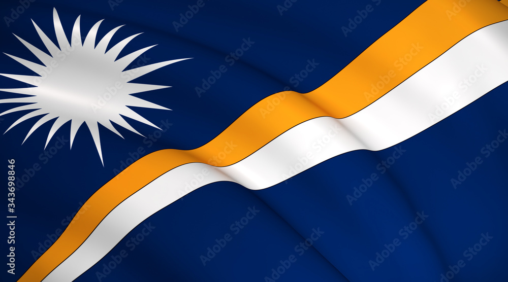Marshall Islands National Flag (Marshallese flag) - waving background ...