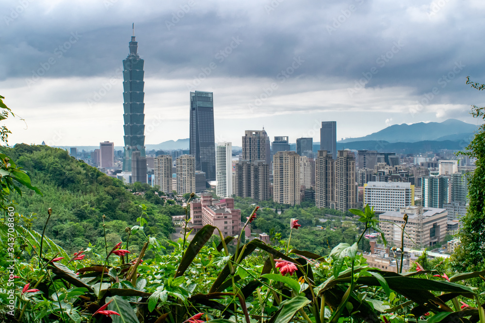 Taipei's Skyline, as seen from Forest Overlook - Taipei, Taiwan ...