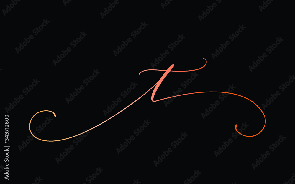 t Lowercase Cursive Letter Logo design, Vector Template Stock Vector ...