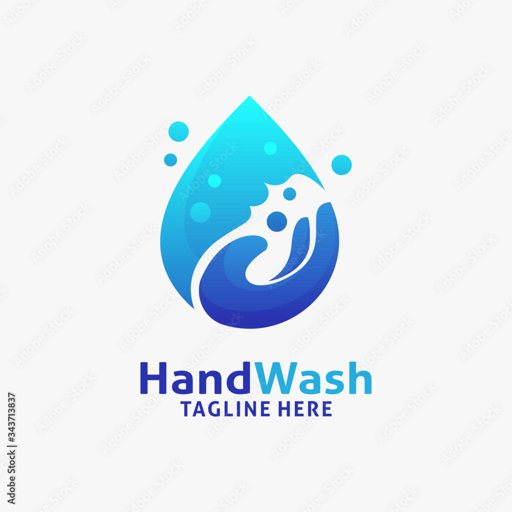 Hand wash logo design Stock Vector | Adobe Stock