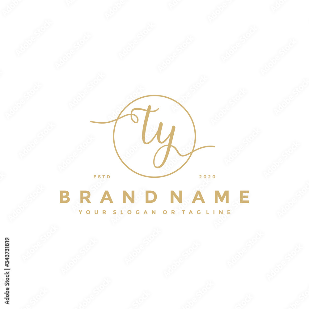 letter TY Feminine logo design vector Stock Vector | Adobe Stock