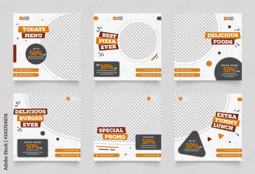 social media instagram post template for food promotion simple banner ...