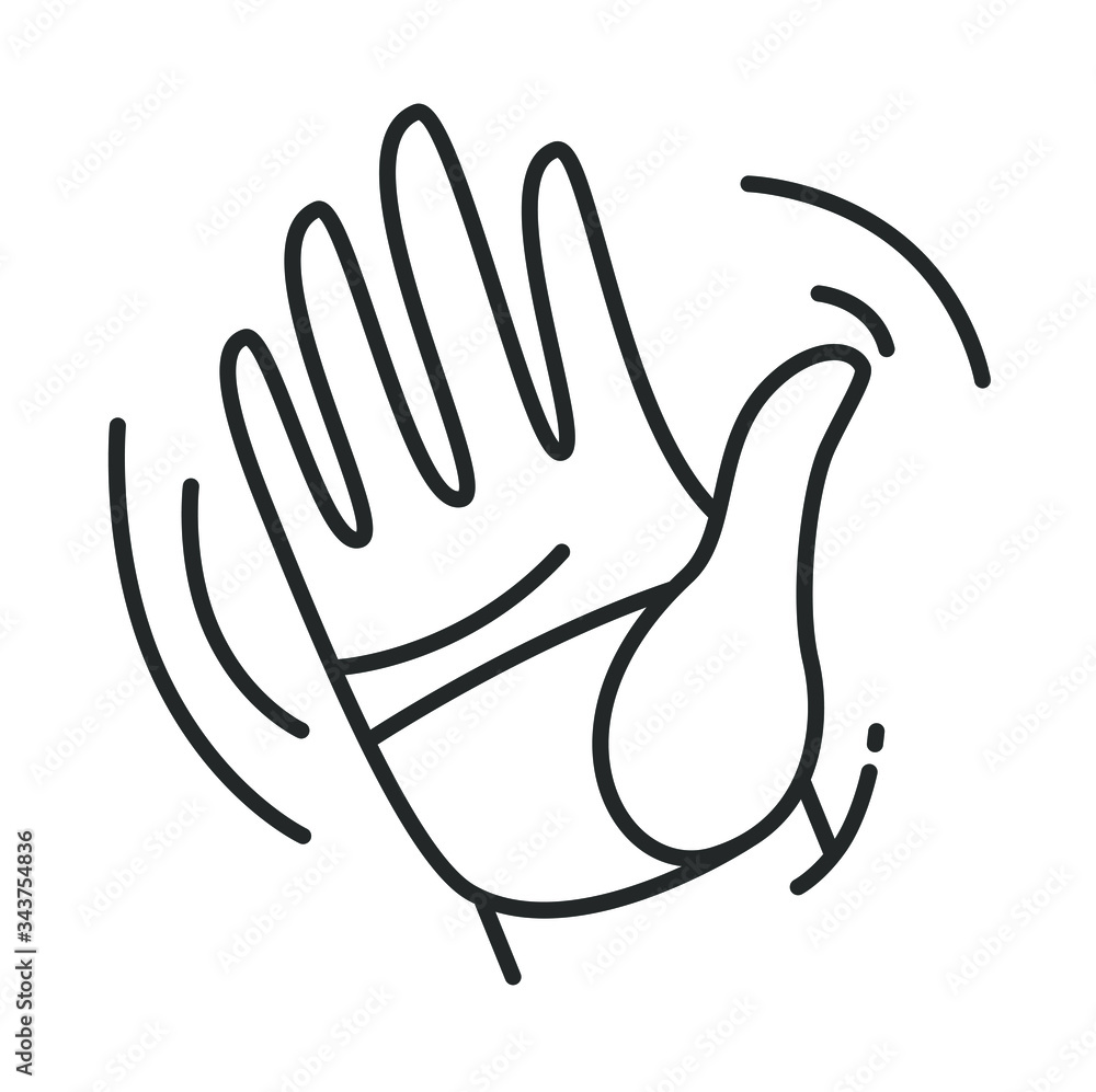 Waving Goodbye Clipart Black And White