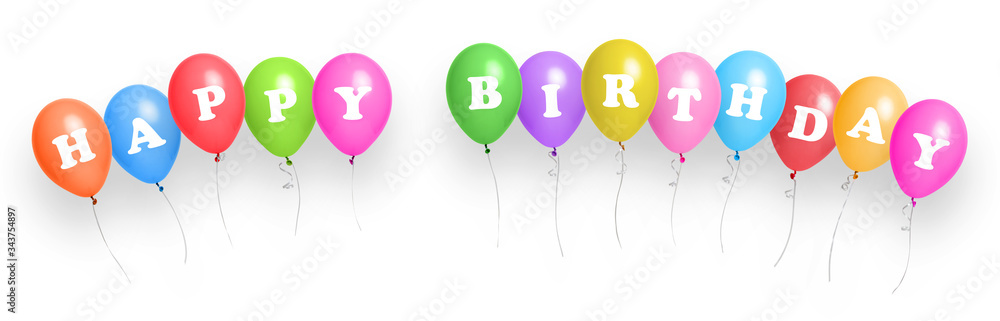 Happy Birthday. Color balloons Stock Illustration | Adobe Stock