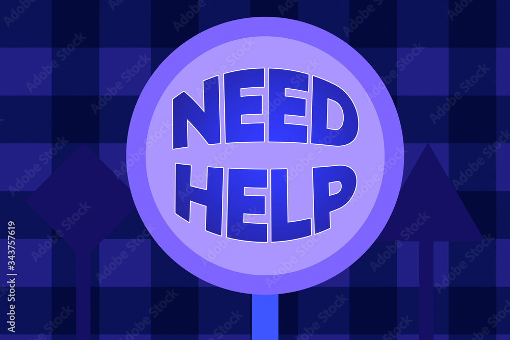 Writing note showing Need Help. Business concept for When someone is ...