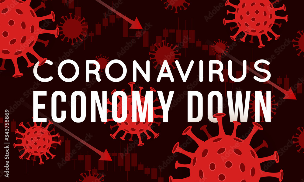 Vector concept illustration of impact of coronavirus on the stock ...