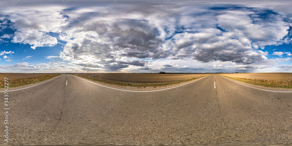 Full spherical seamless panorama 360 degrees angle view on no traffic ...