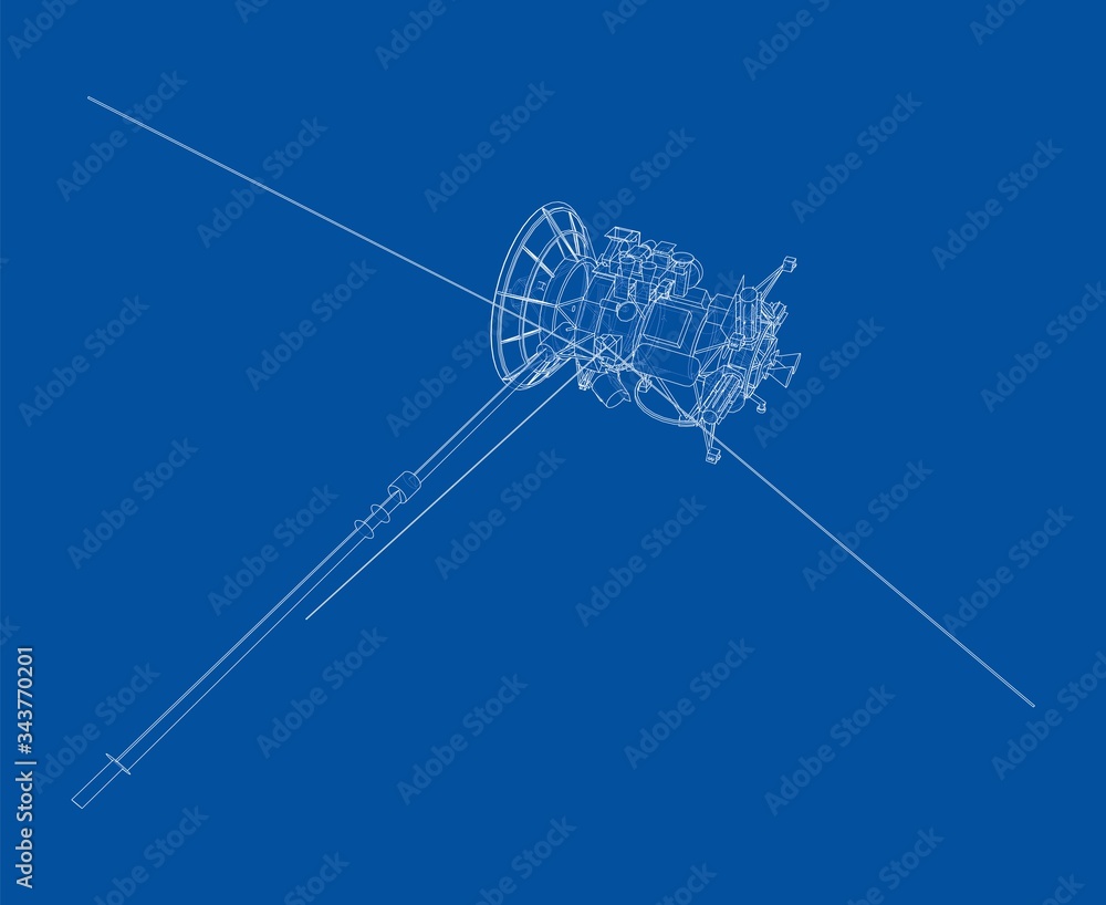 Communication satellite concept outline. Vector Stock Vector | Adobe Stock