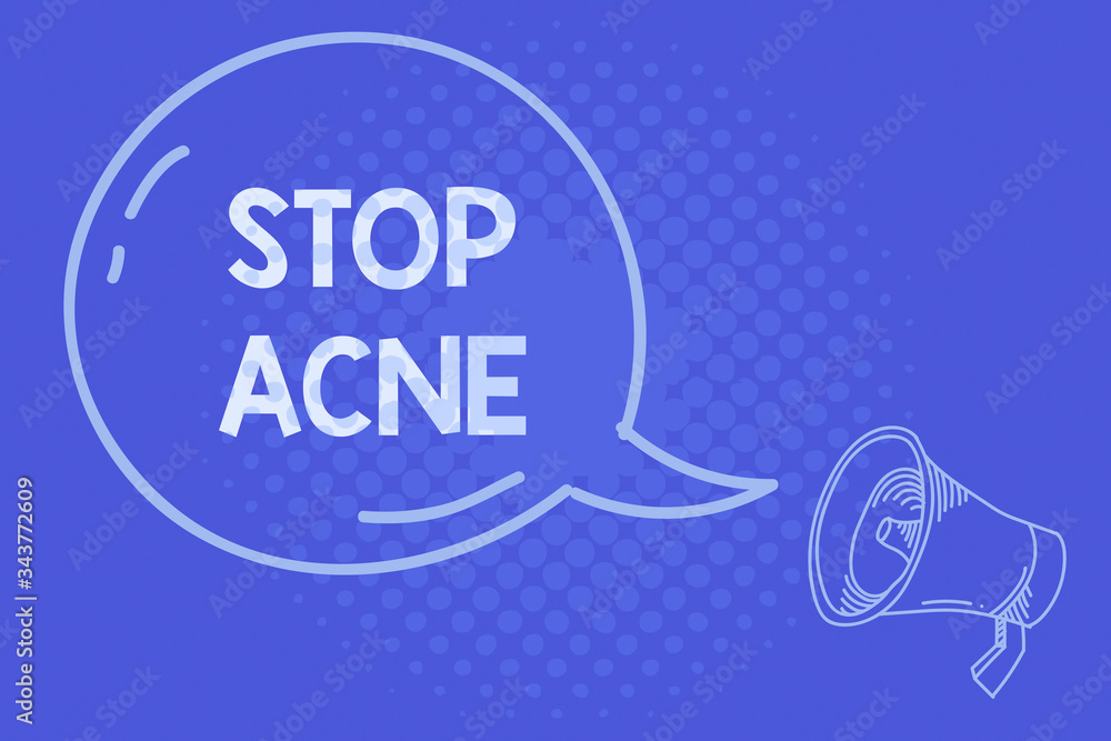 Text sign showing Stop Acne. Business photo showcasing control the ...