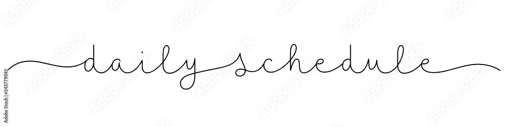 DAILY SCHEDULE black vector monoline calligraphy banner with swashes ...