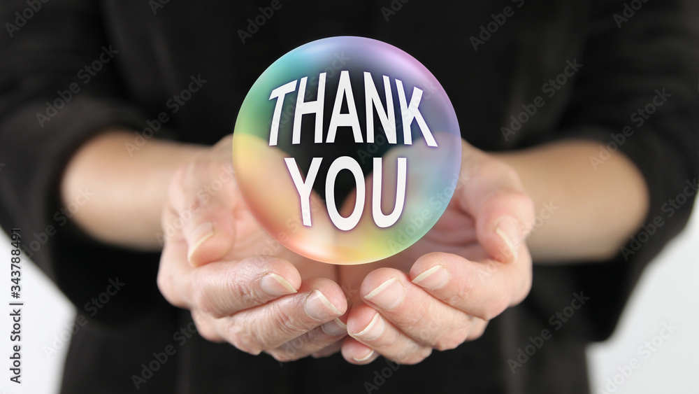 Thank You Bubble Concept - large transparent rainbow coloured ball ...
