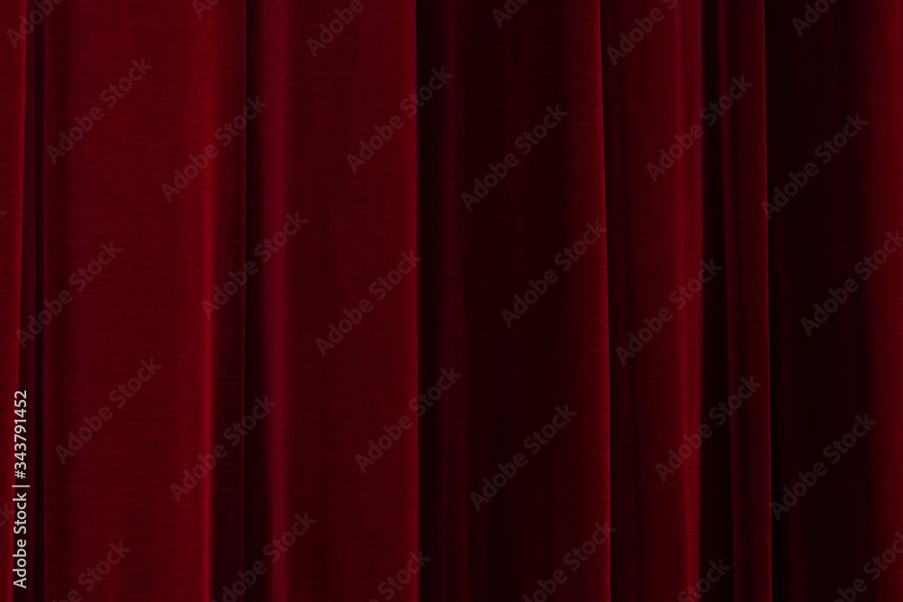 Theatrical dark red velvet curtain. Texture background for design ...