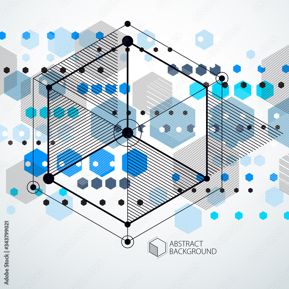 Vector industrial and engineering blue background, future technical ...