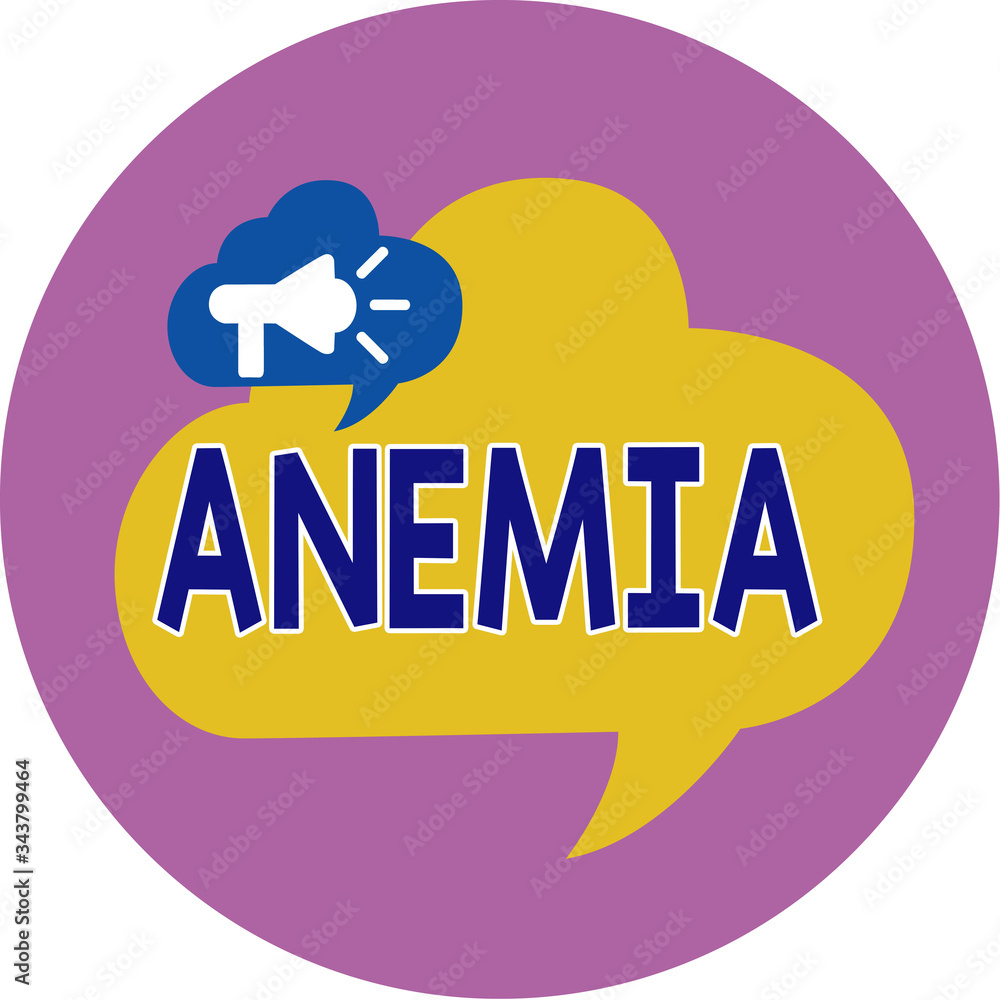 Text sign showing Anemia. Business photo text condition where there ...