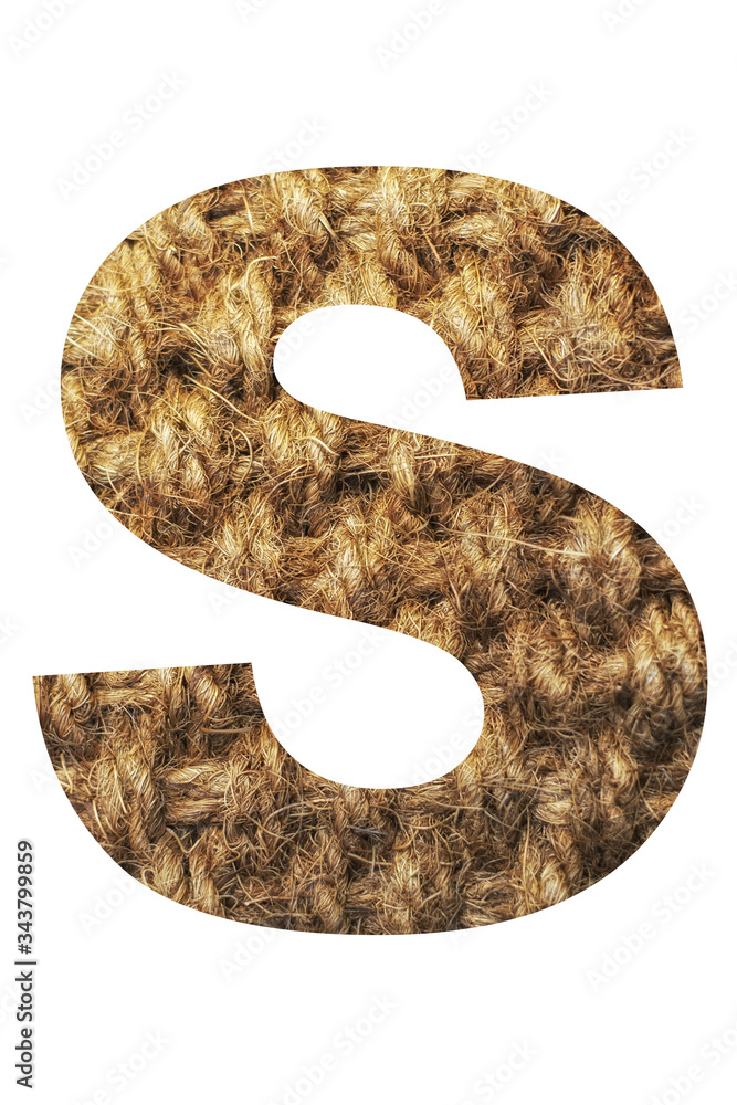 Letter " S " of the alphabet Woven jute carpet. Illustration of the ...