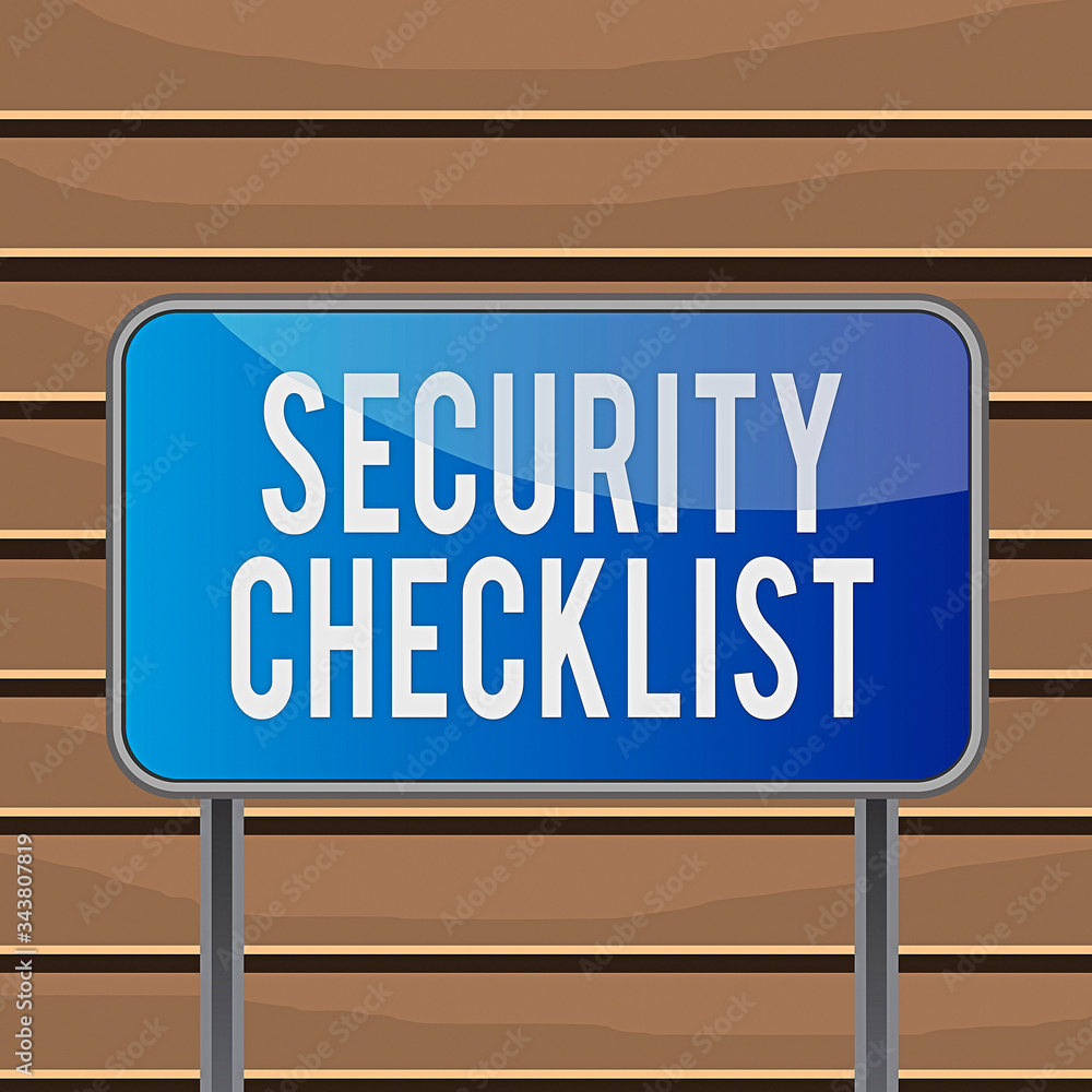 Conceptual hand writing showing Security Checklist. Concept meaning ...
