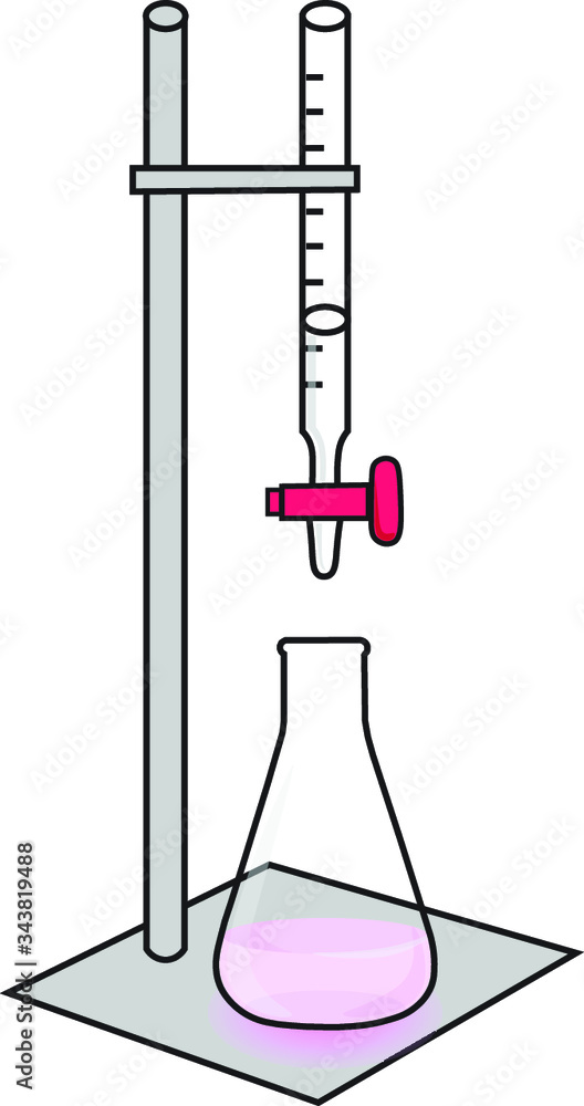 Acid-base titration and phenolphthalein indicator Stock Vector | Adobe ...