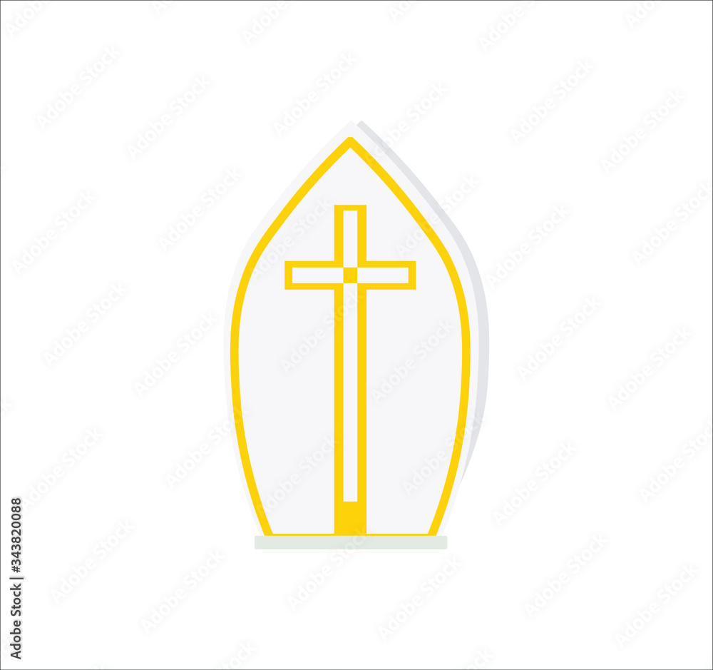Miter is a typical hat the Pope of Rome of the Catholic Church. Vector ...