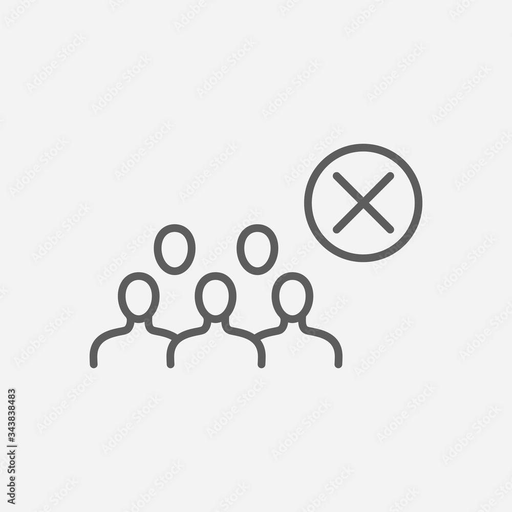 Avoid crowd icon line symbol. Isolated vector illustration of icon sign ...