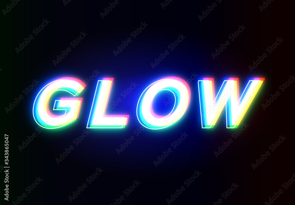 Glow Text Effect Mockup Stock Template | Adobe Stock